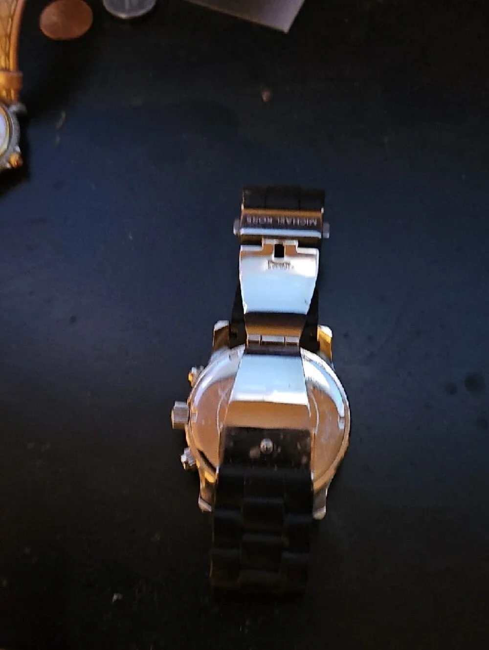 Michael Kors | Accessories | Michael Kors Black And Silver Chronograph ...
